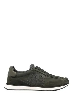 Dolce & Gabbana Low-top Suede And Calfskin Trainers - Green