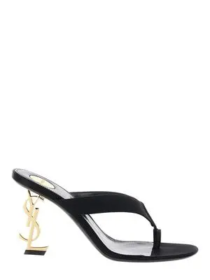Saint Laurent Opyum 85 Sandals With Logo Heel - Multicolor