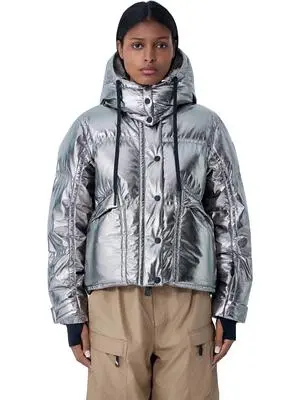 Moncler Celaque Short Down Jacket - Silver