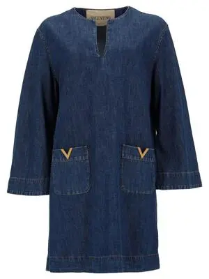 Valentino Garavani Chambray Denim Dress - Blue