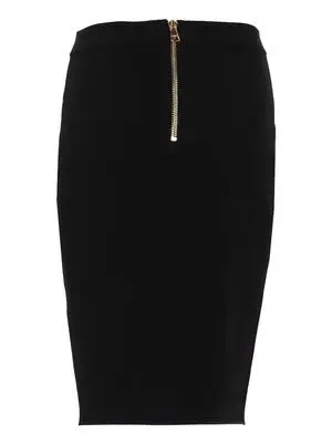 Balmain Midi Skirt With Jewel Buttons - Black