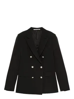 Tagliatore TAGLIATORE Double-Breasted Suit With Silver-Tone Buttons Multicolor