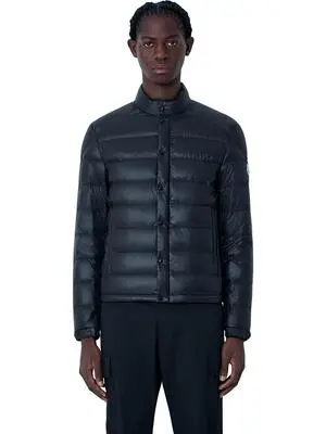 Moncler Padded Quilted Stand Collar Down Jacket - Black