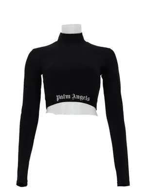 Palm Angels Classic Logo Cropped Top - Black
