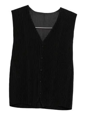Issey Miyake Sleeveless V-neck Vest - Multicolor