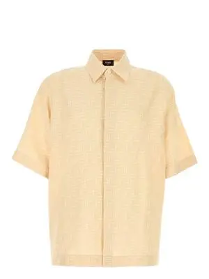 Fendi Cream Linen Blend Shirt - Yellow