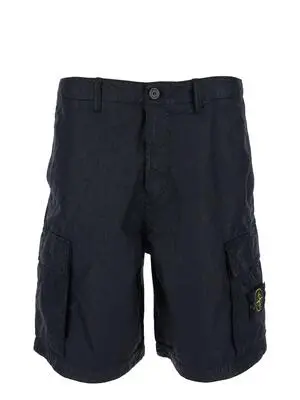 Stone Island Bermuda Cargo Shorts With Logo Patch - Multicolor