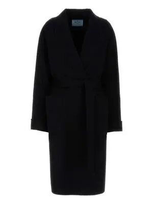 Prada Wool Blend Coat - Black