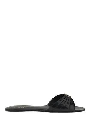 Saint Laurent Babylone Leather Sandals - Black