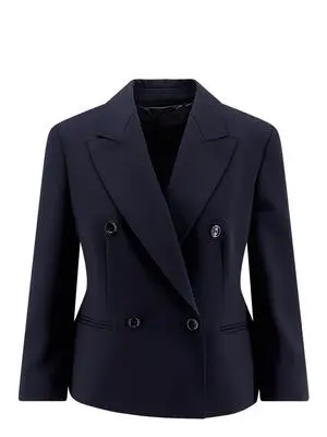 Max Mara Double-breasted Virgin Wool Blazer - Multicolor