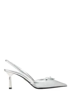 Prada Polyamide Slingback Pumps With Stiletto Heel - Silver