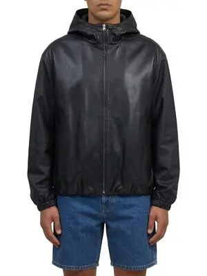 Gucci Hooded Leather Jacket - Black