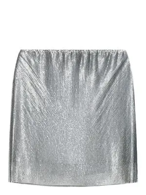 Versace Straight Skirt With -tone Sequin Embellishment - Silver