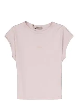 Herno Cotton T-shirt With Logo Detail - Pink