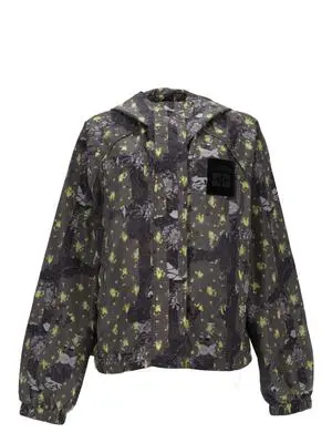GANNI Lightweight Nylon Printed Jacket With Hood - Multicolor