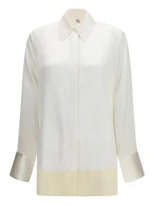 TOTEME Soft Tuxedo Satin Shirt - White