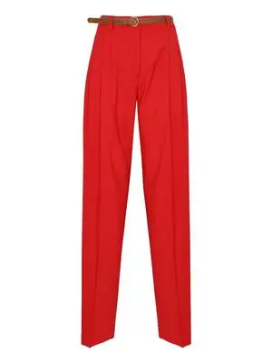 Max Mara Tailored Wool Trousers - Red