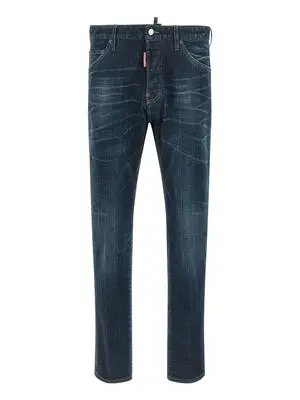 Dsquared2 Teddy Stonewashed Cotton Denim Jeans - Blue