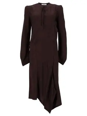 LEMAIRE Pleated Dress - Brown