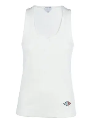 Bottega Veneta Ribbed Tank Top With Embroidered Detail - Multicolor