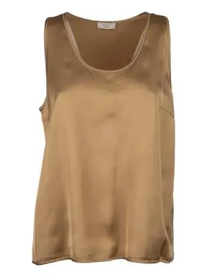 Peserico Sleeveless Embellished Neck Top - Multicolor