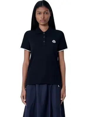 Moncler Logo Patch Polo Shirt - Black