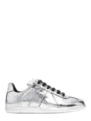 MAISON MARGIELA Maison Margiela Replica Sneakers - Metallic Leather Silver