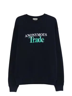 JW Anderson Crew Neck Printed Long Sleeve Sweatshirt - Blue