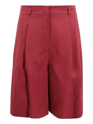 Max Mara Pleated Tailored Shorts - Brown