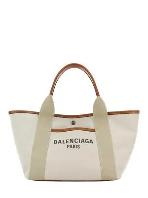 Balenciaga Sand Canvas Small Biarritz Shopping Bag - Brown