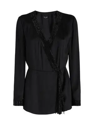 Giorgio Armani Embellished Wrap Top - Multicolor