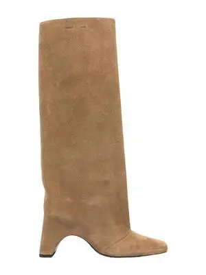 Coperni Knee High Square Toe Block Heel Boots - Brown