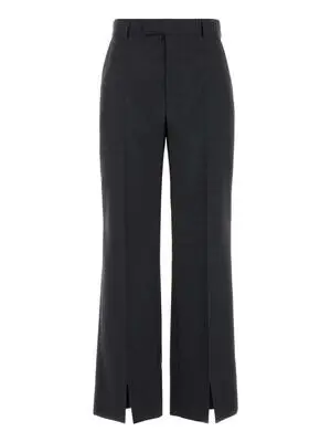 Gucci Graphite Wool Tailored Trousers Gray