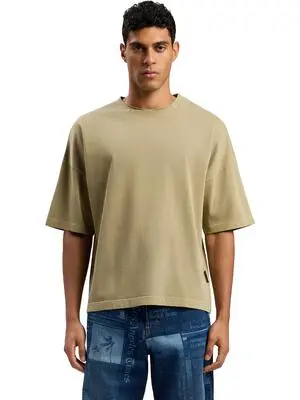 Palm Angels Curved Logo Loose Collar T-shirt - Green