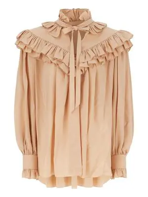 Chloé Ruffled High Neck Blouse - Multicolor
