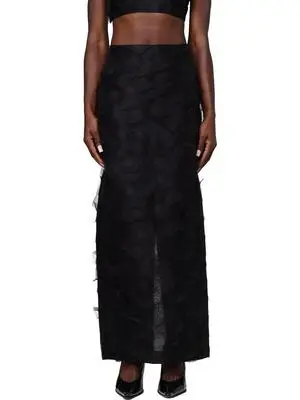 Max Mara Textured Maxi Skirt - Black