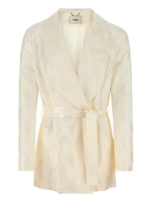 Fendi Silk Blazer - White