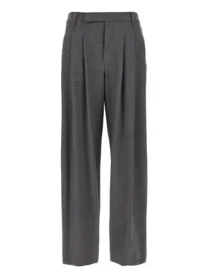 Brunello Cucinelli Brunello Cucinelli Tropical Luxury Wool Sartorial Baggy Pants Gray