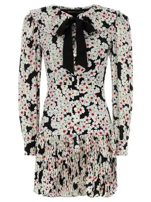 Alessandra Rich Printed Silk Mini Dress - Multicolor