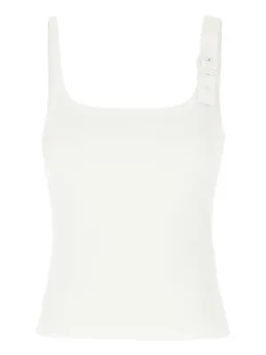 COURREGES Ribbed Tank Top With Adjustable Strap Detail - Multicolor