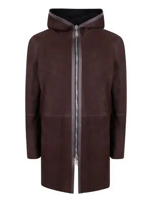 Tagliatore Wilson Shearling Zip-up Coat - Brown