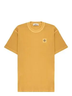 Stone Island T-shirt With Logo Patch - Yellow