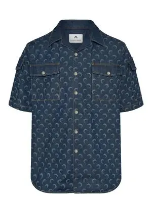MARINE SERRE Moon Denim Shirt - Multicolor