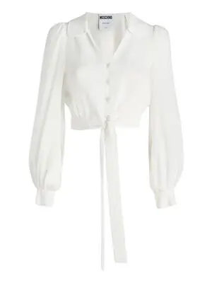 MOSCHINO MOSCHINO Cropped Blouse With Tie Detail