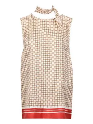 Max Mara Sleeveless Top With Geometric Print - Red