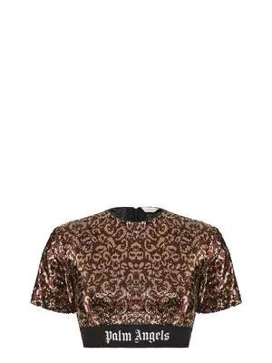 Palm Angels Sequin Cropped Top - Multicolor