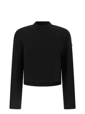 Moncler X Edward Enninful Cropped Sweatshirt - Black