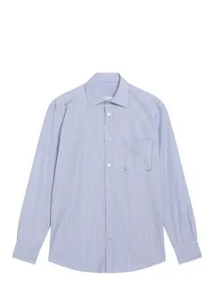 MAISON MARGIELA Striped Shirt In Light Cotton - Blue