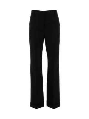 Prada Gabardine Wool Trousers - Black