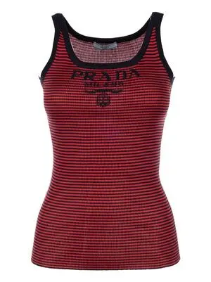 Prada Ribbed Striped Tank Top - Multicolor